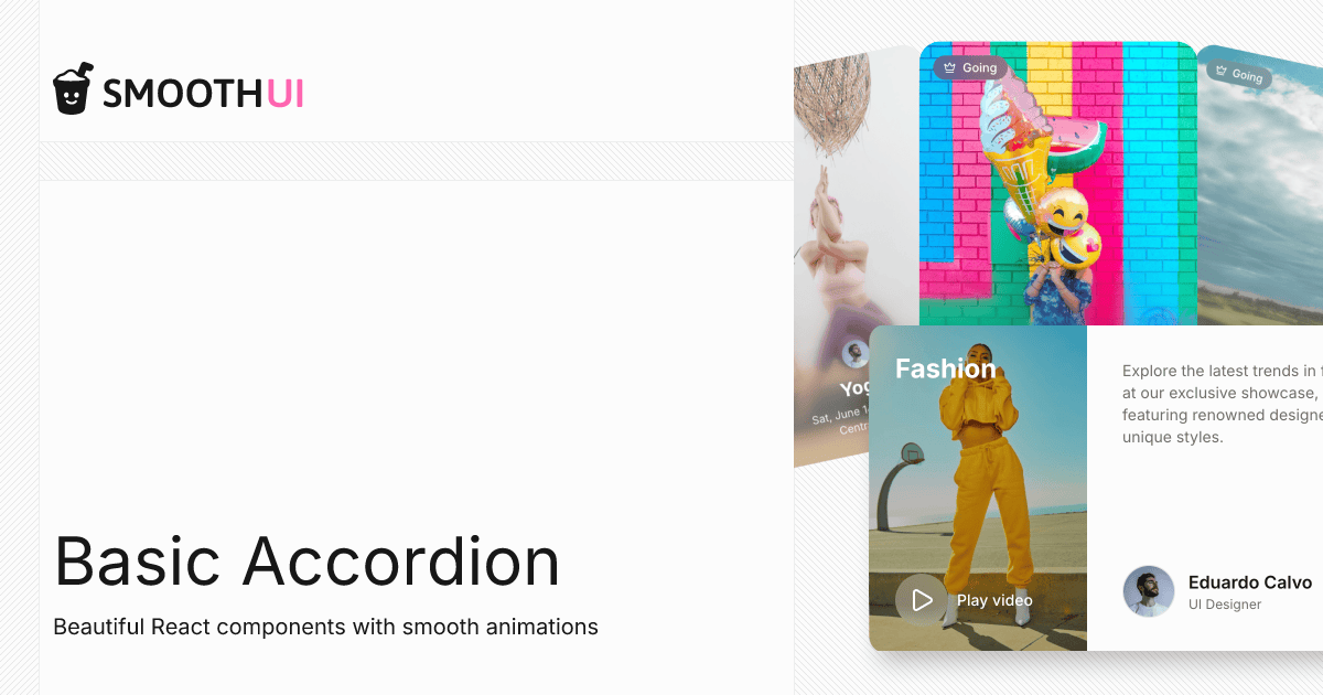 Basic Accordion React Component Smoothui