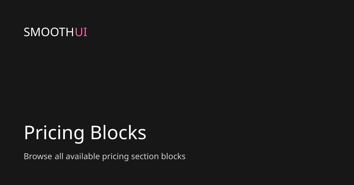 Pricing Blocks | SmoothUI