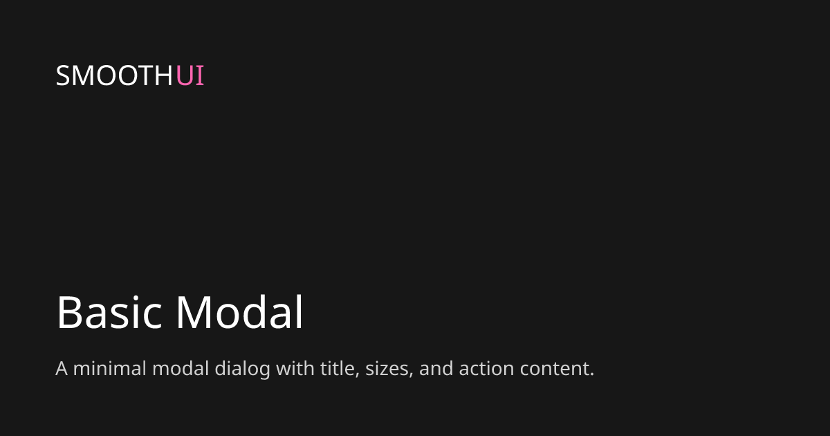 Basic Modal | SmoothUI