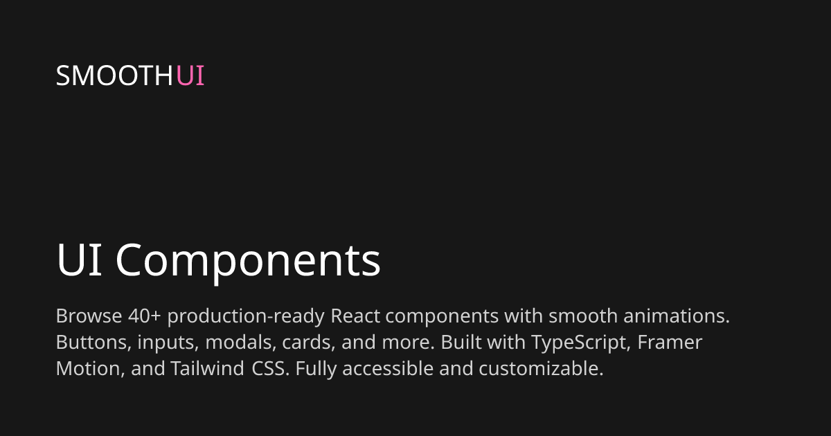 UI Components | SmoothUI