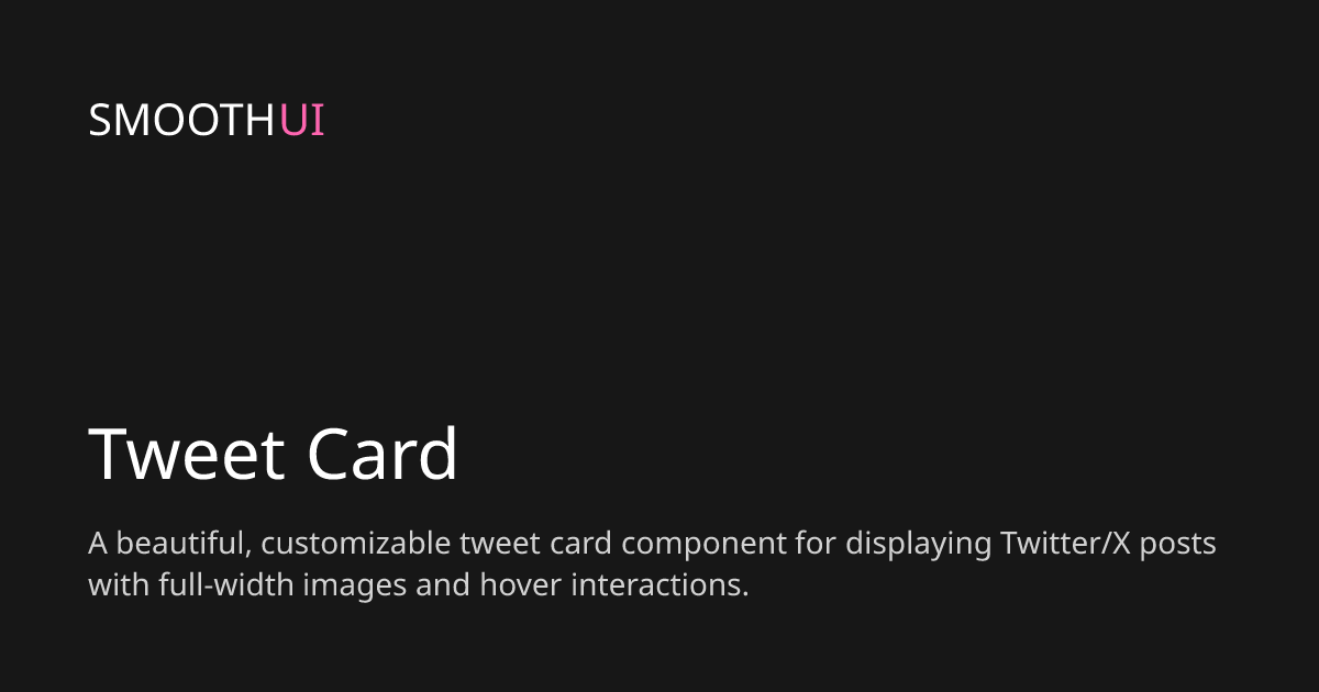 Tweet Card | SmoothUI