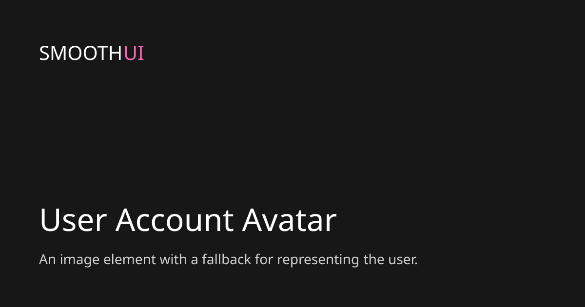 User Account Avatar | SmoothUI